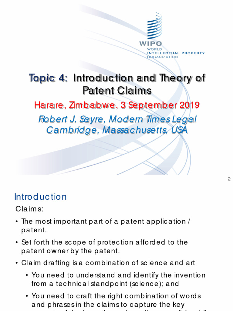 Wipo Aripo Ip Hre 19 T 4 | PDF | Patent | Patent Claim