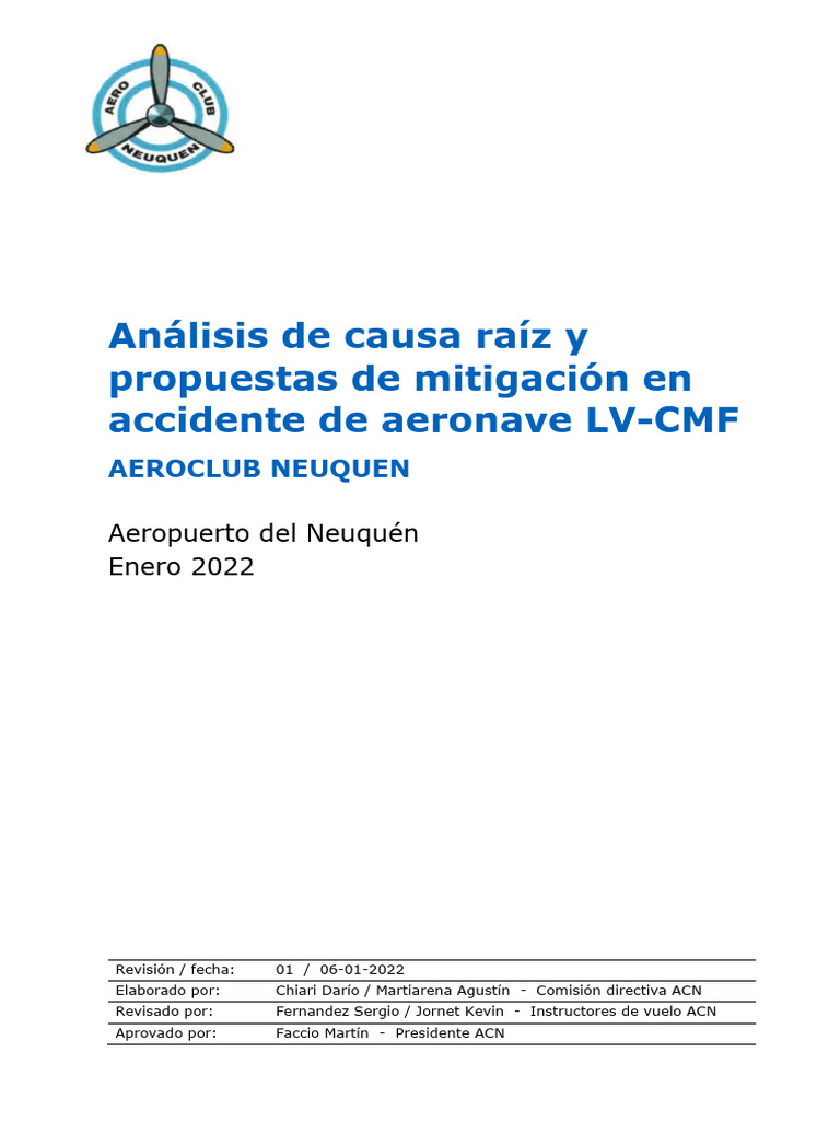 LV-CMF - Informe de Accidente - Rev01 | PDF | Aeronáutica | Aeronave