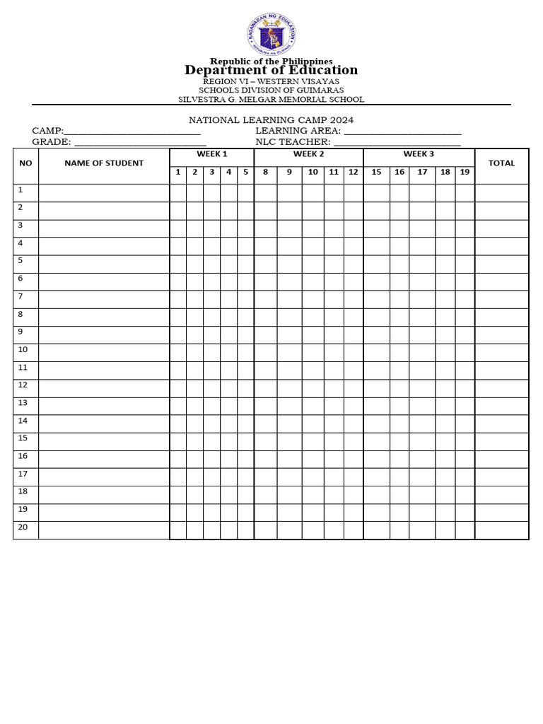 NLC ATTENDANCE SHEET | PDF
