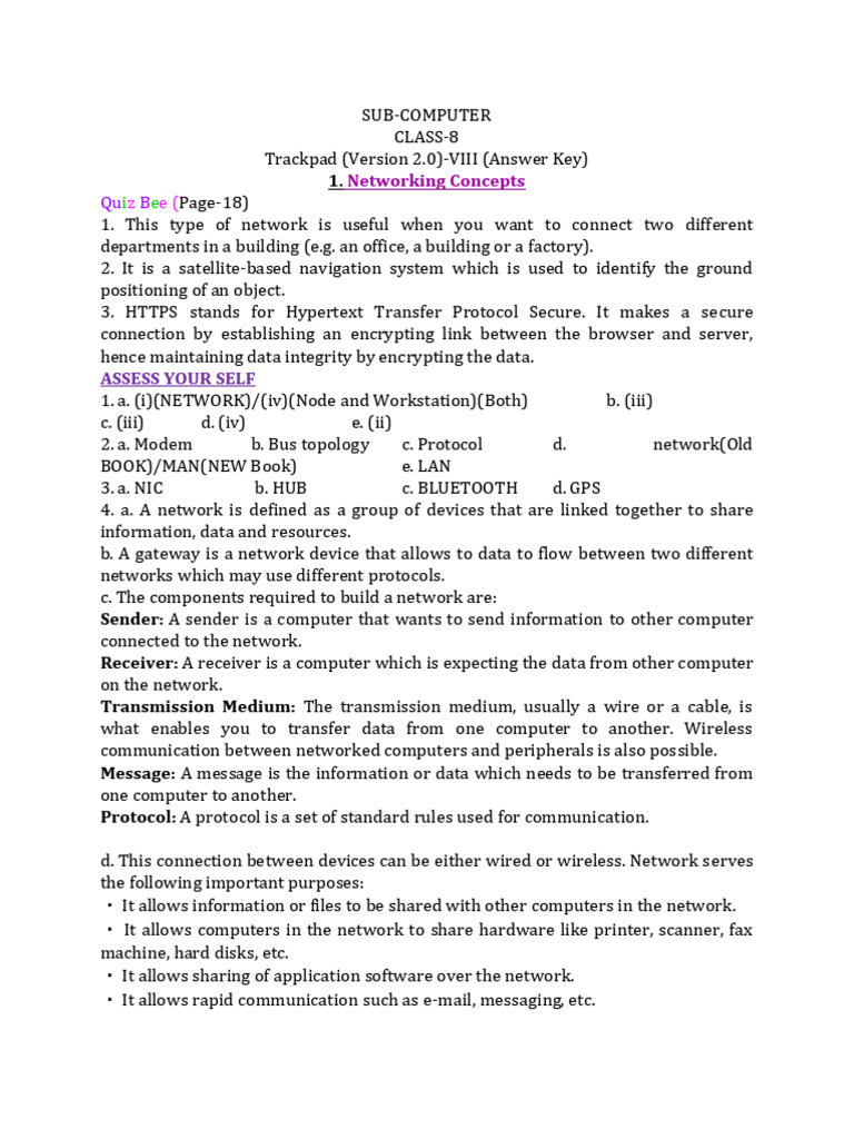 Computer Unit 1 Solution | PDF | Computer Network | Network Topology