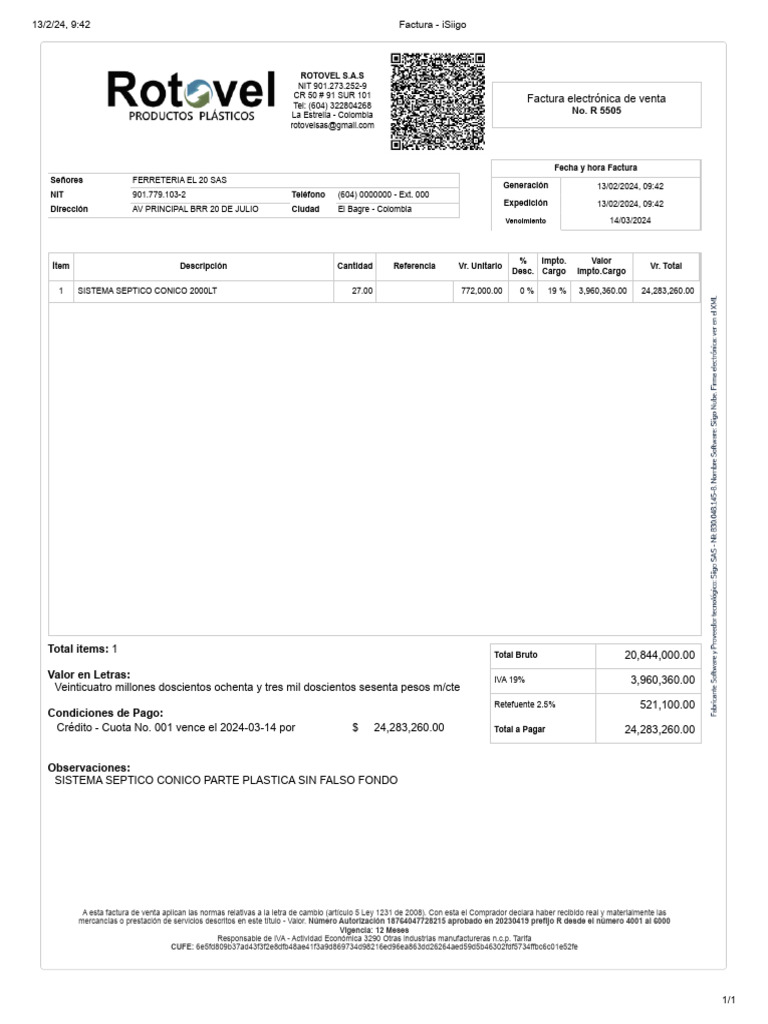 Fact r.5505 Ferreteria El 20 | PDF | Economias Fact r.5505 Ferreteria El 20 | PDF | Economias