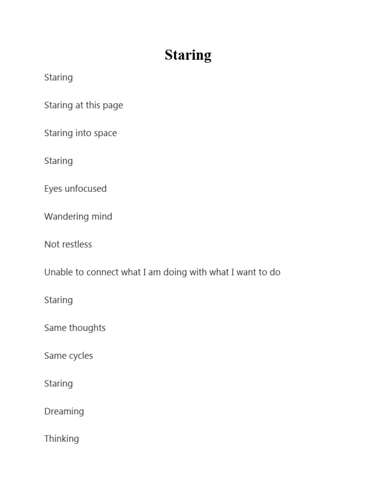 Contemplative Staring Poem | PDF | Self-Improvement | Wellness