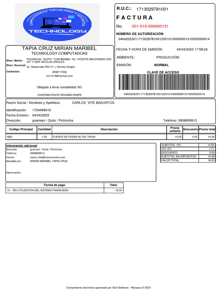 Documento Factura | PDF