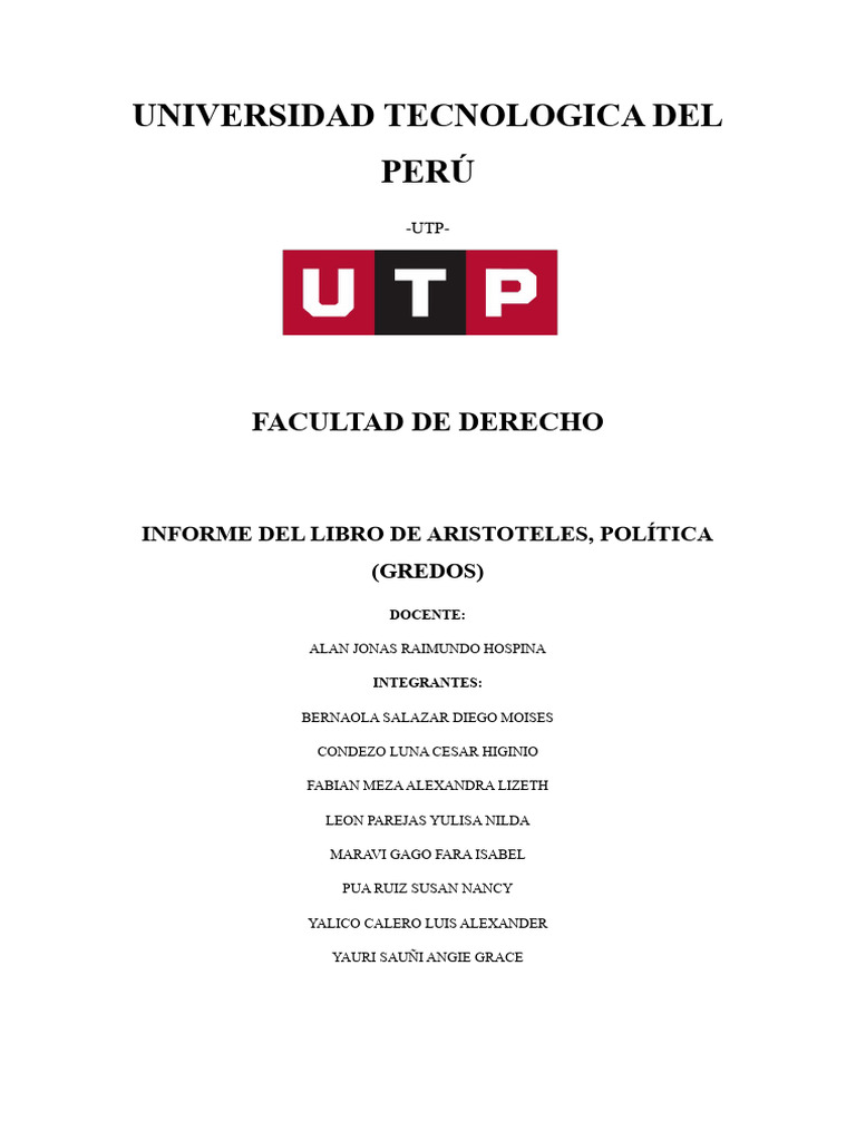 Informe Del Libro de Aristoteles | PDF | Aristóteles | Democracia