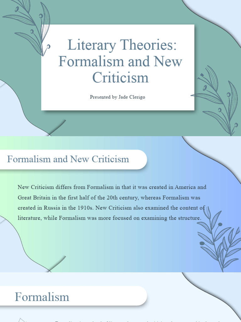 Formalism and New Criticism | PDF | Liberal Arts Education | Literary ...