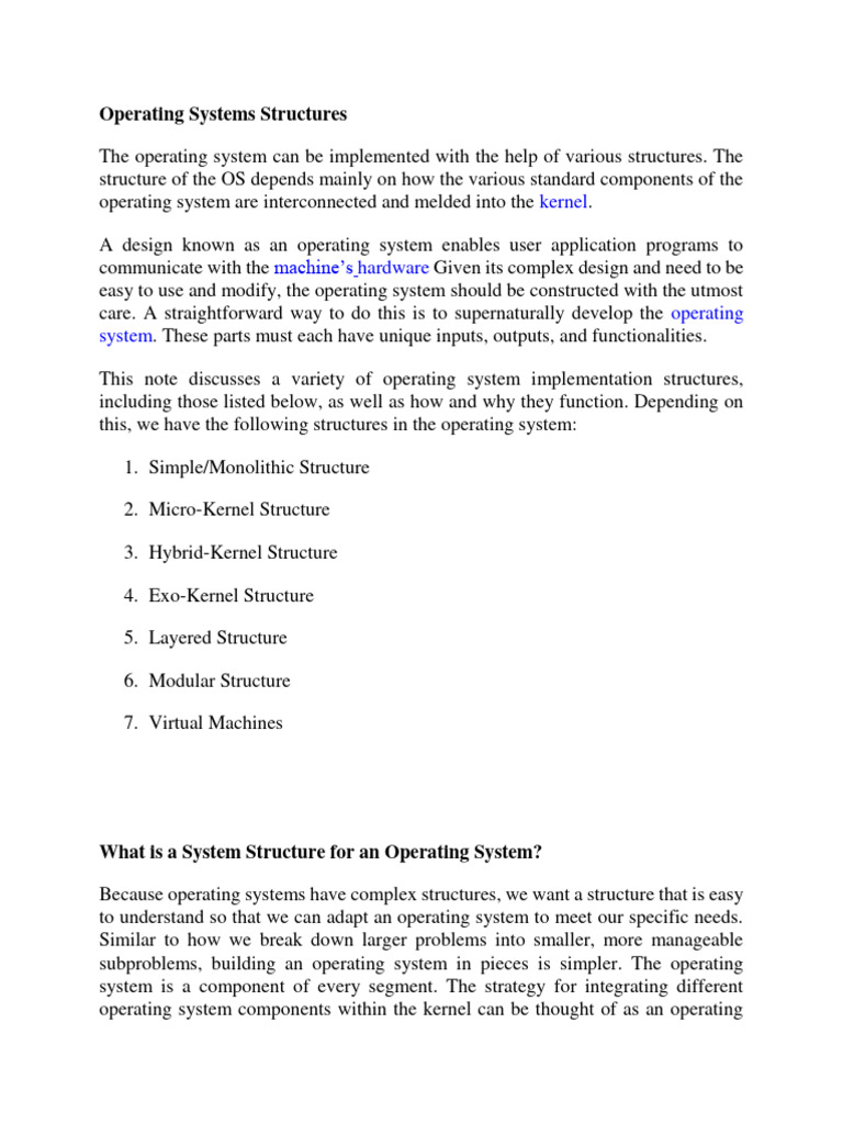 205 4th Class | PDF | Kernel (Operating System) | Operating System