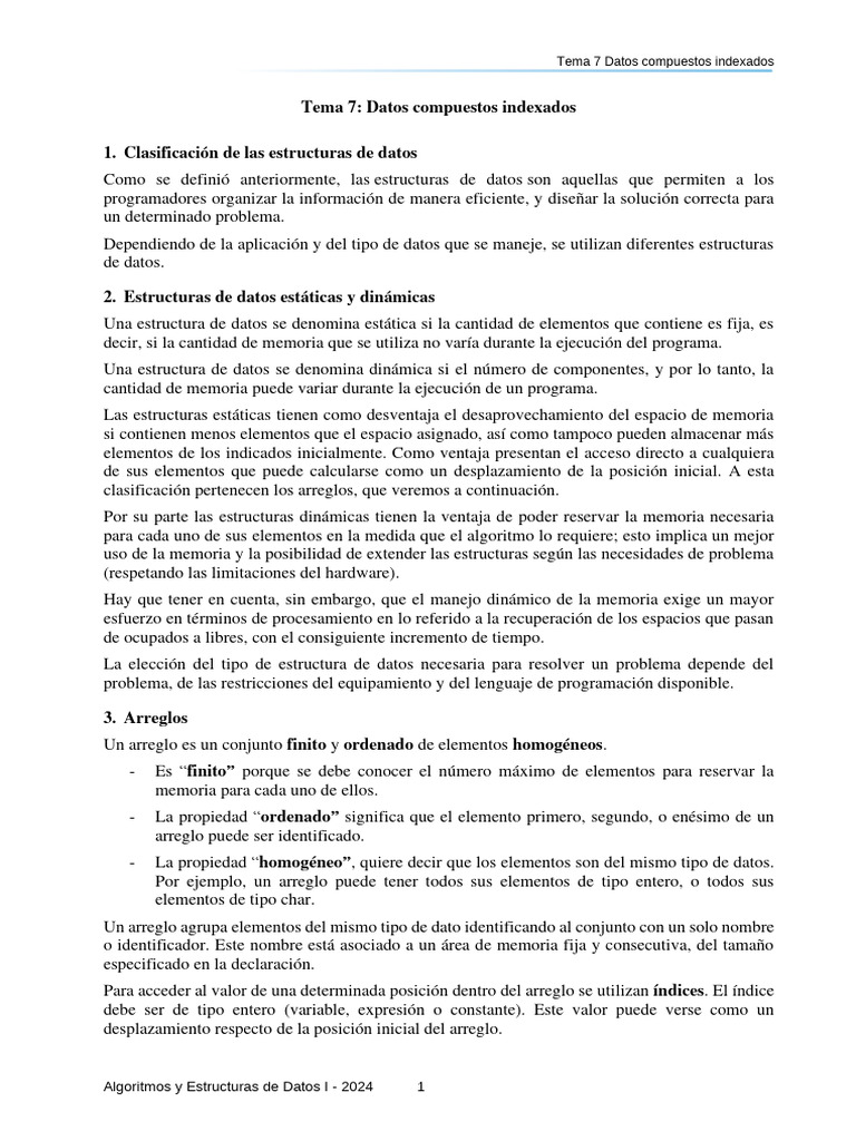 AED1-Tema7-2024-Datos Compuestos Indexados | PDF | Lenguaje de ... AED1-Tema7-2024-Datos Compuestos Indexados | PDF | Lenguaje de ...