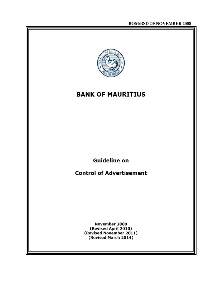 Guideline Control Advertisement | PDF | Banks | Interest