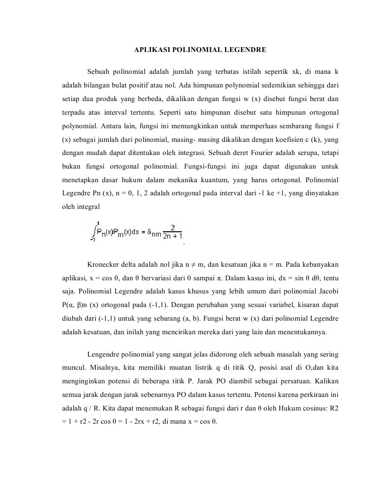 Aplikasi Polinomial Legendre | PDF | Metode & Bahan Ajar