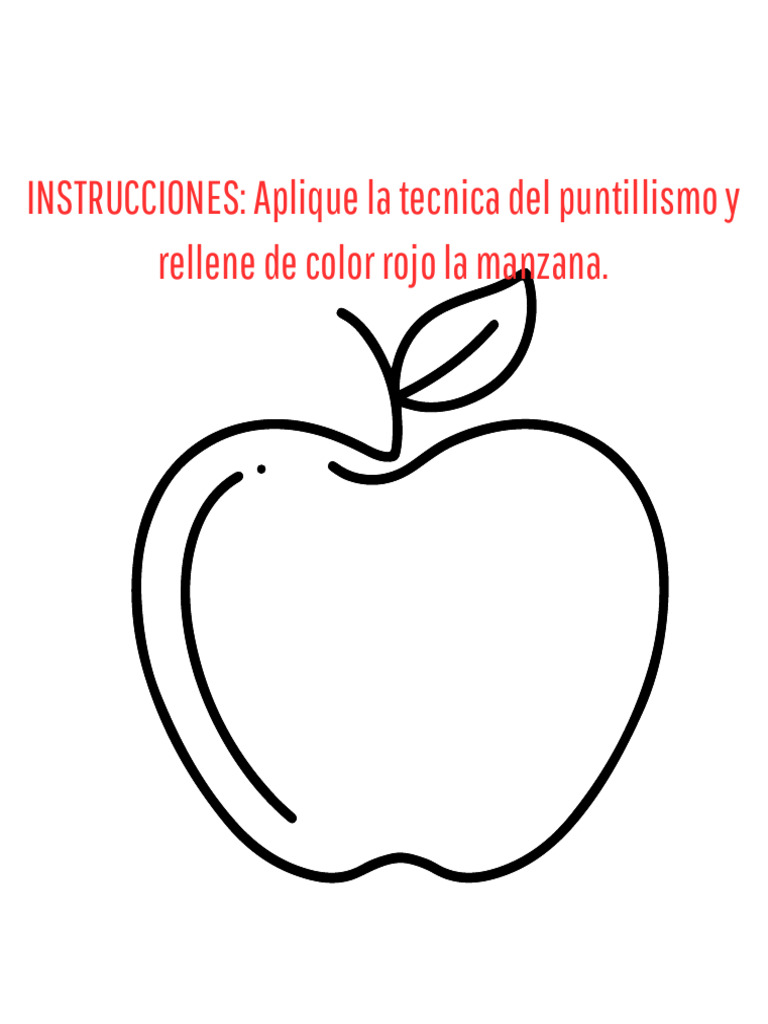 INSTRUCCIONES Aplique La Tecnica Del Puntillismo y Rellene de Color ...