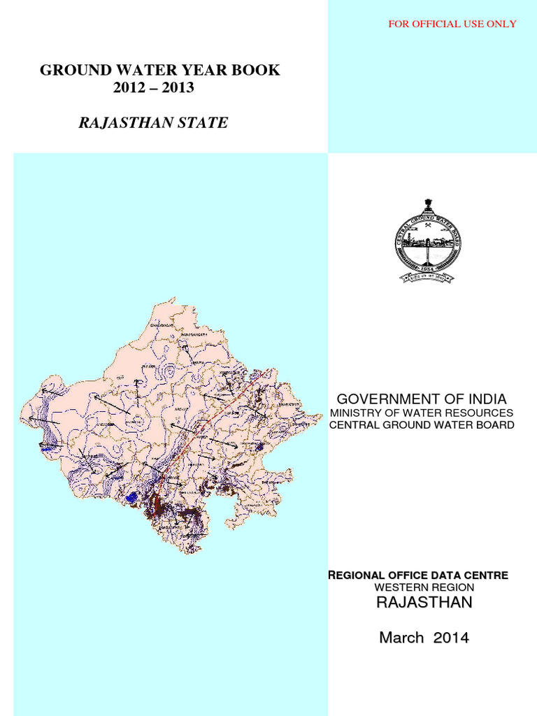 Rajasthan Ground Water Year Book 2012-13 | PDF | Groundwater | Drainage ...