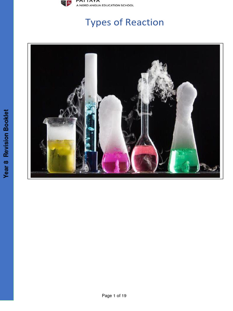 Types of Reaction Revision Booklet | PDF | Chemical Reactions | Combustion