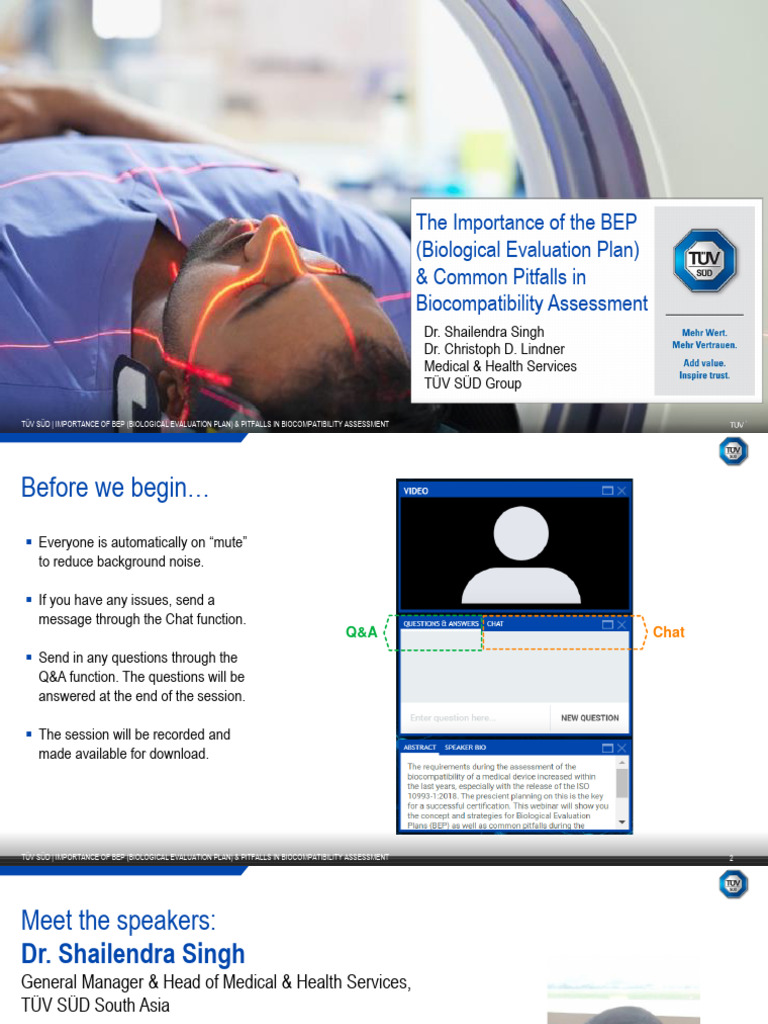TUV SUD-Webinar - ISO10993-series-BEP | PDF | Risk Management | Medical ...