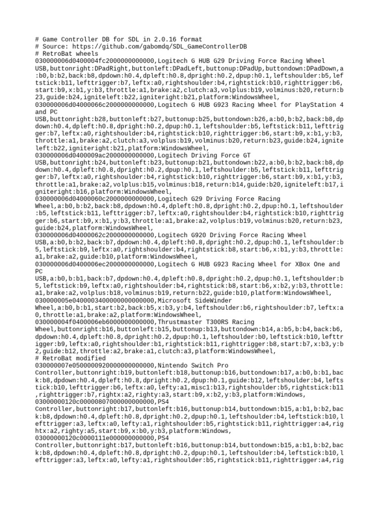 Game Controller DB | PDF | Video Game Hardware | Video Game Gameplay