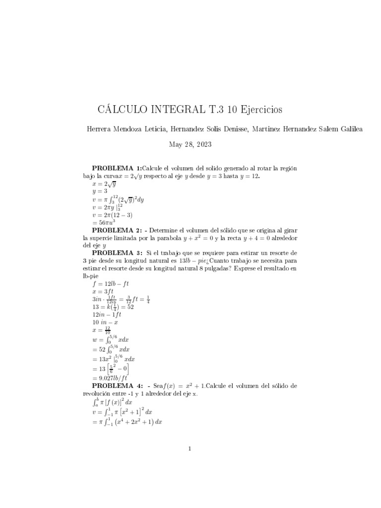 10 ejercicios t.3 Calculo | PDF | Análisis matemático | Geometría analítica