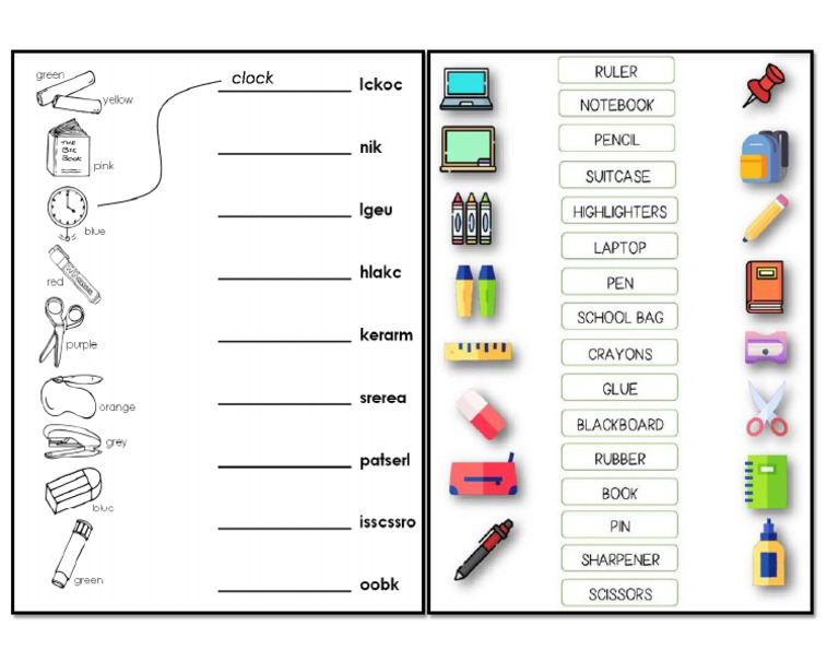 Classroom Objects | PDF