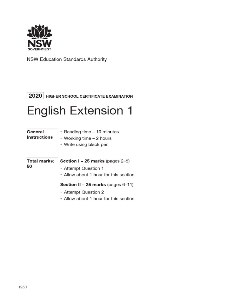 2020 HSC English Extension 1 | PDF | Samuel Taylor Coleridge