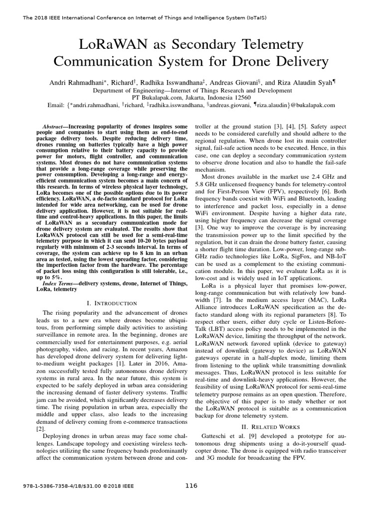 LoRaWAN As Secondary Telemetry | PDF | Computer Network | Wireless