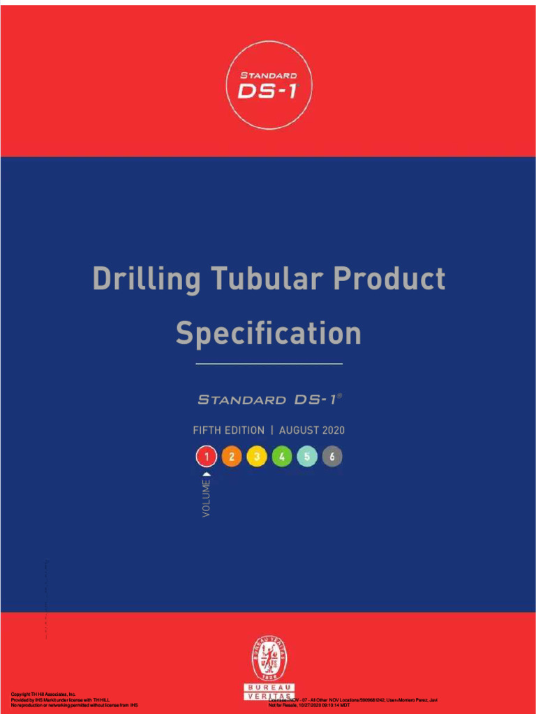 Ds 1 Vol 1 Drilling Tubular Product Specification | PDF | Metallurgy | Pipe (Fluid Conveyance)