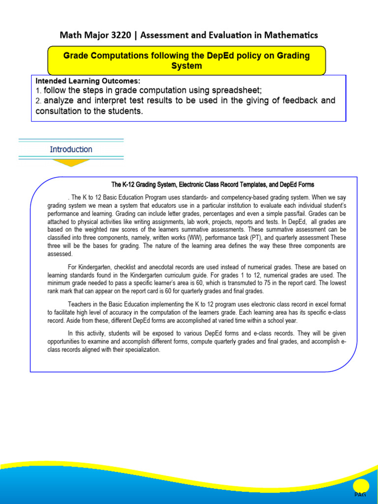 K-12 Math Grading System Guide | PDF | Educational Assessment | Cognition