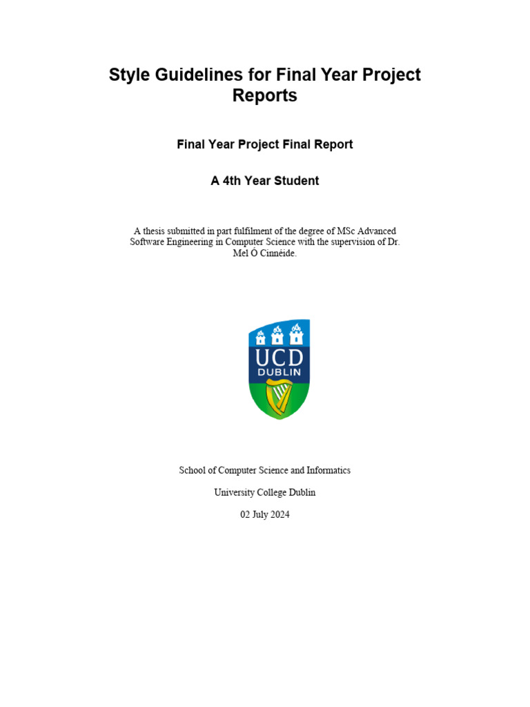 UCD CSI 4YR Final Report Template | PDF | Page Layout | Bibliography