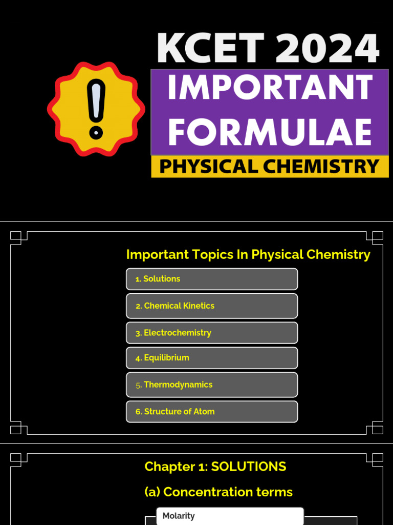 All Imp Physical Chemistry Formulae Revision | PDF | Physical Chemistry | Applied And ...