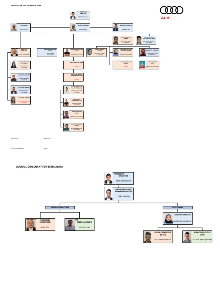 Audi VW Setia Alam Org Chart | PDF