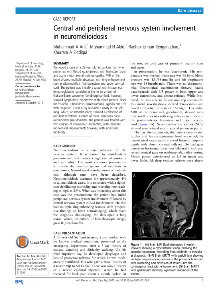 Central and peripheral nervous system involvement | PDF | Medical ...