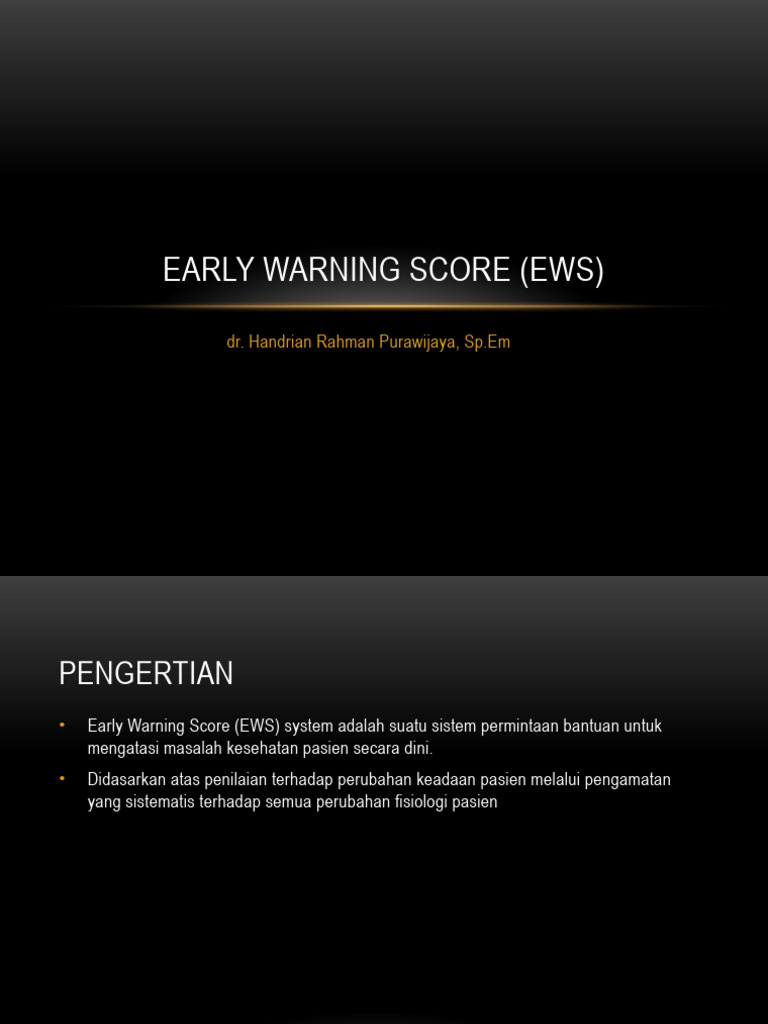 Early Warning score (EWS) | PDF