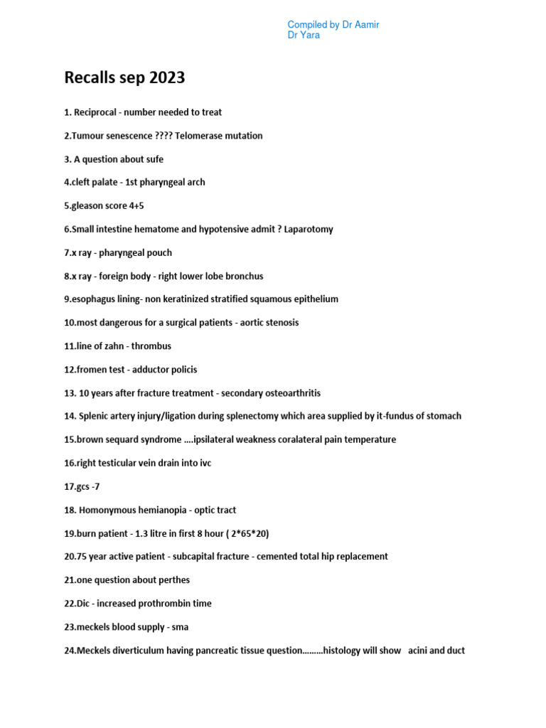 Recalls Sep 2023 Lochay Py Locha 3 | PDF | Medical Specialties | Diseases And Disorders