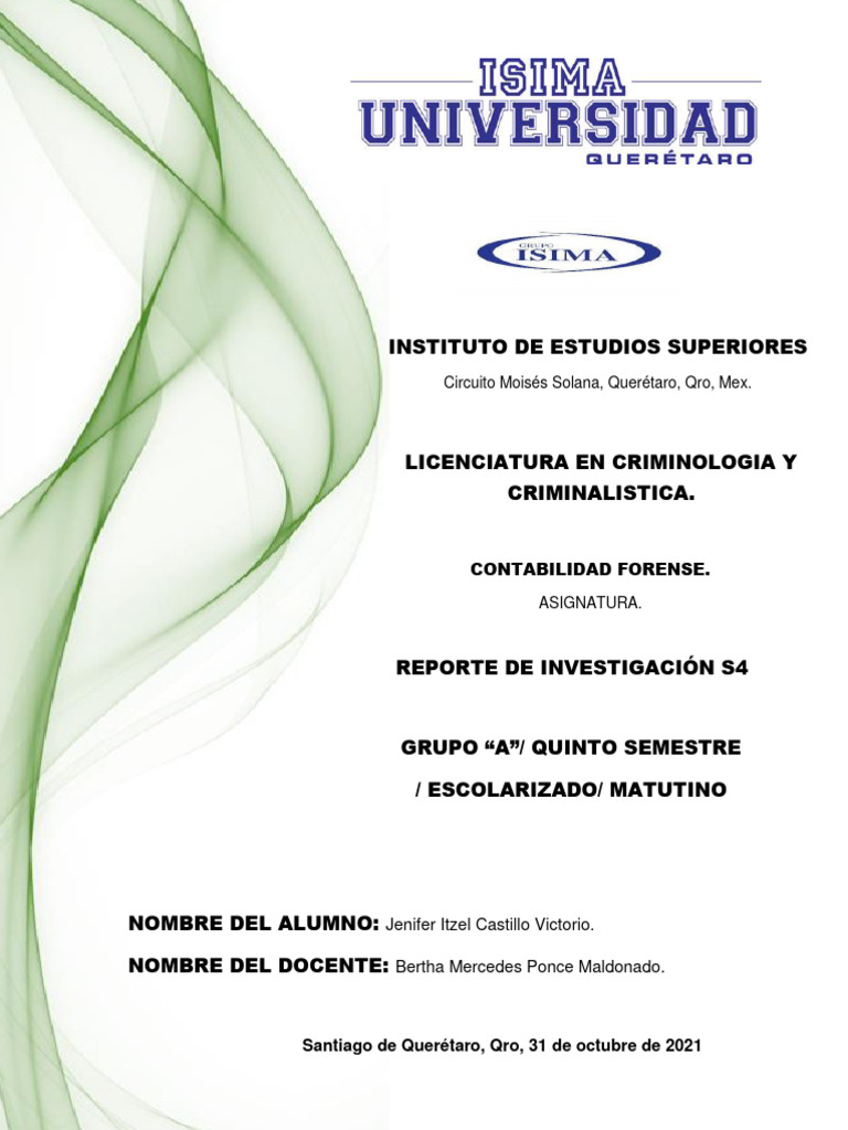CFS4 Reportedeinvestigacion Jenifer Castillo | PDF | Sarbanes-Oxley | Enron