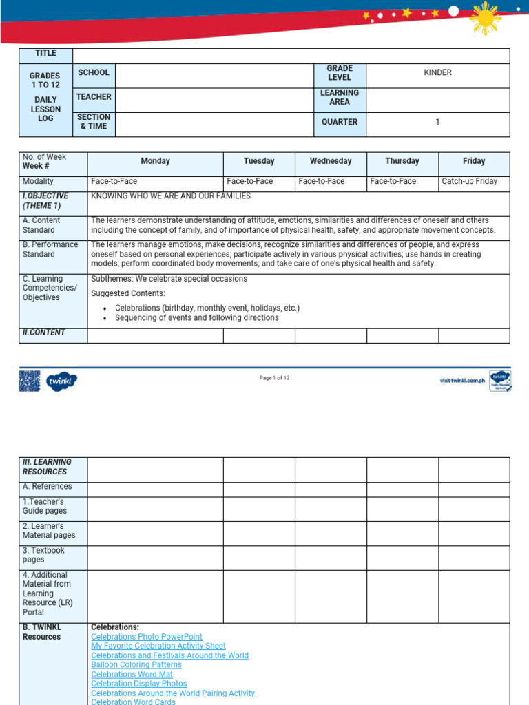 T 1707637161 Matatag Curriculum Based Kindergarten Lesson Plan For Quarter 1 Week 7 - Ver - 2 ...