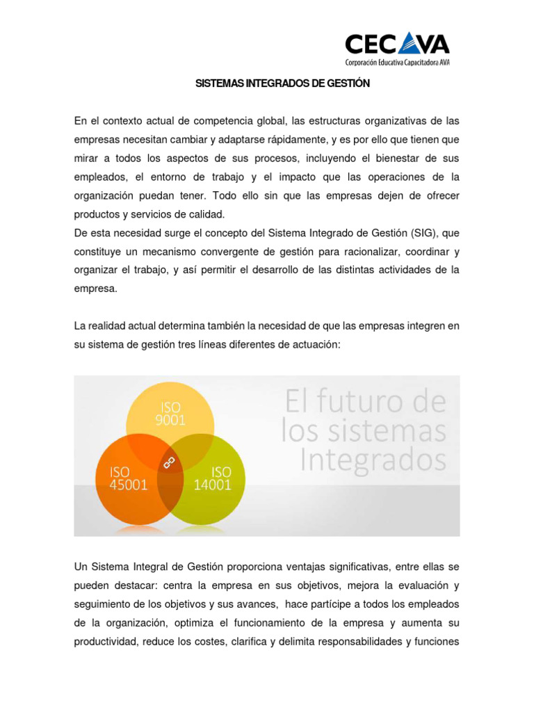 TEMA4.1 - Sistemas Integrados de Gestion | PDF | Calidad (comercial ...
