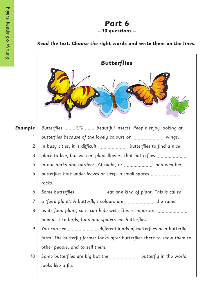 Yle Sample Papers Flyers Vol 1 | PDF | Butterfly
