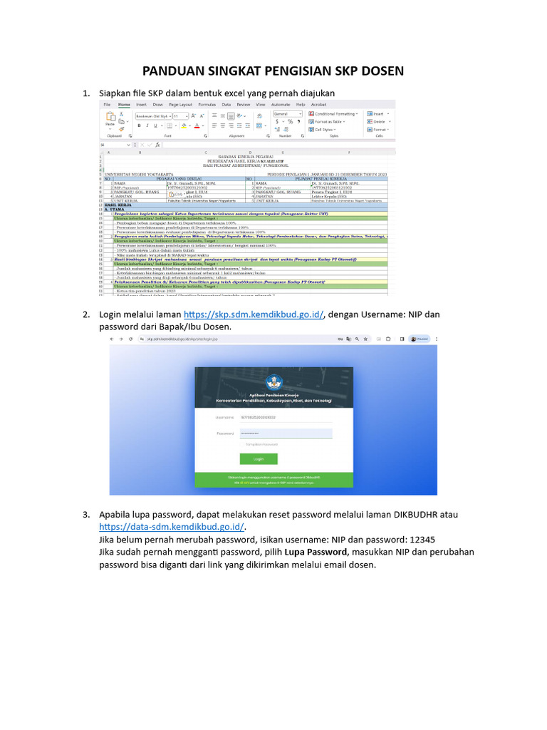 Panduan Singkat Pengisian SKP Dosen | PDF | Komputer
