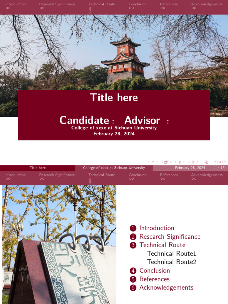 LaTeX Acknowledgements Guide for SCU | PDF