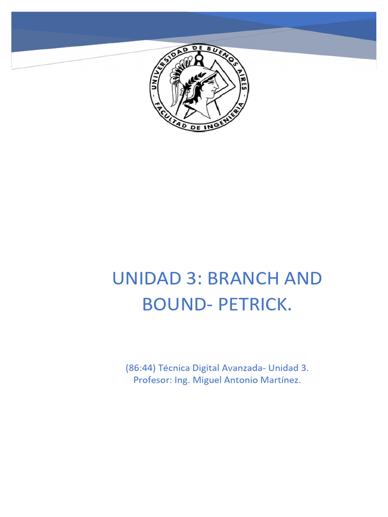Unidad 3 Branch and Bound Petrick | PDF | Matemáticas Aplicadas | Análisis matemático