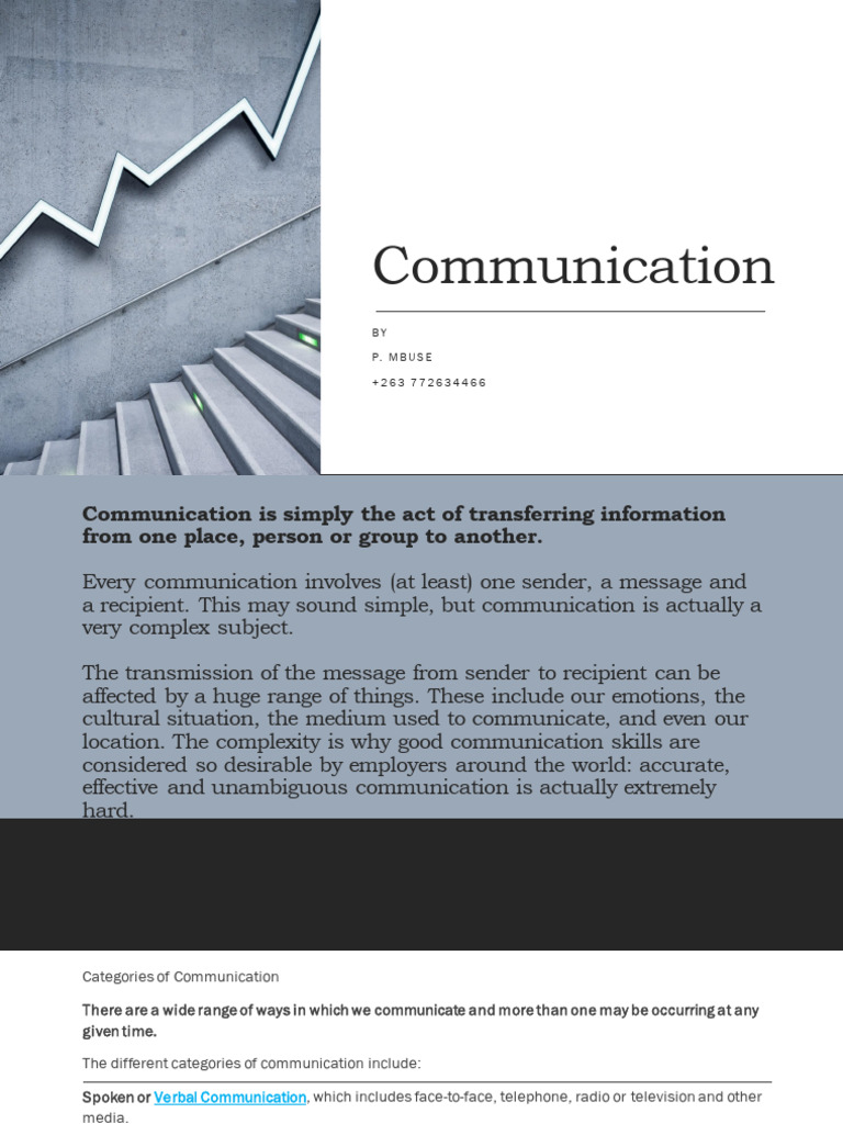 Communication Presentation | PDF | Communication | Nonverbal Communication
