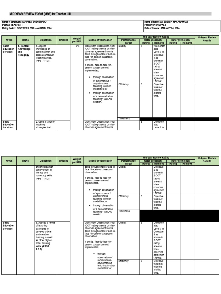 Mid MRF Maz | PDF | Educational Assessment | Learning