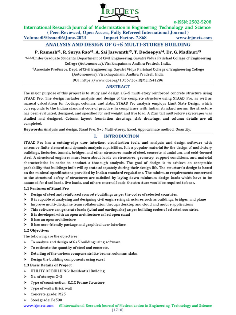 Fin Irjmets1686579692 | PDF | Beam (Structure) | Structural Engineering