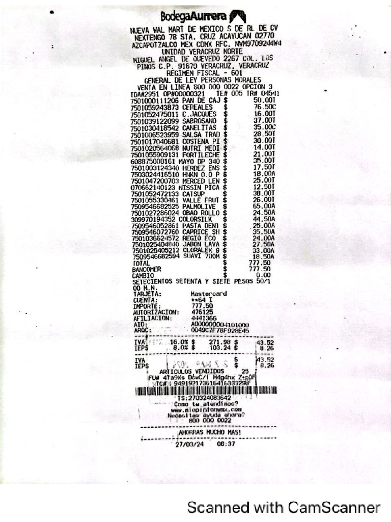 Ticket Bodega Aurrerá | PDF