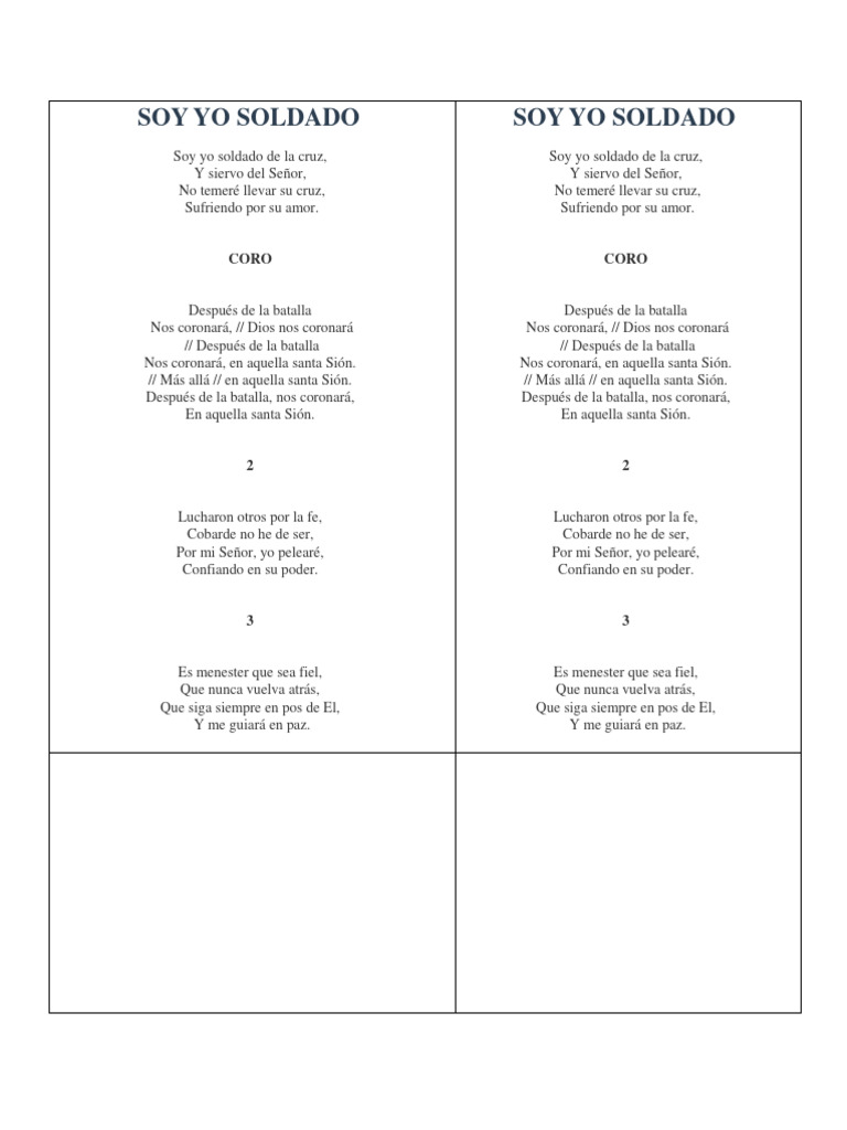 Microsoft Word - SOY YO SOLDADO | PDF