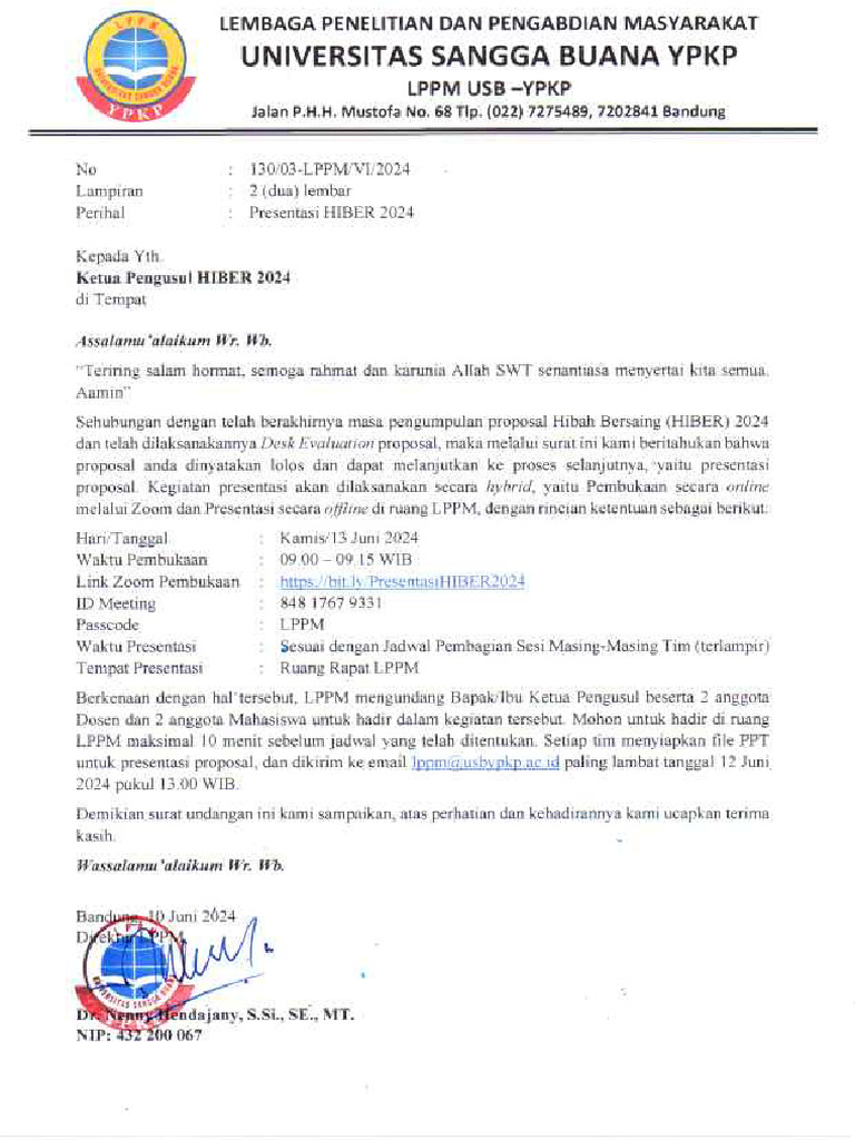 130-Undangan Presentasi HIBER 2024 Rev | PDF