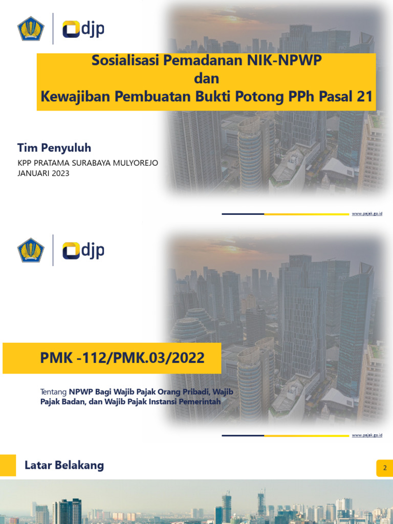 Sosialisasi NPWP NIK | PDF