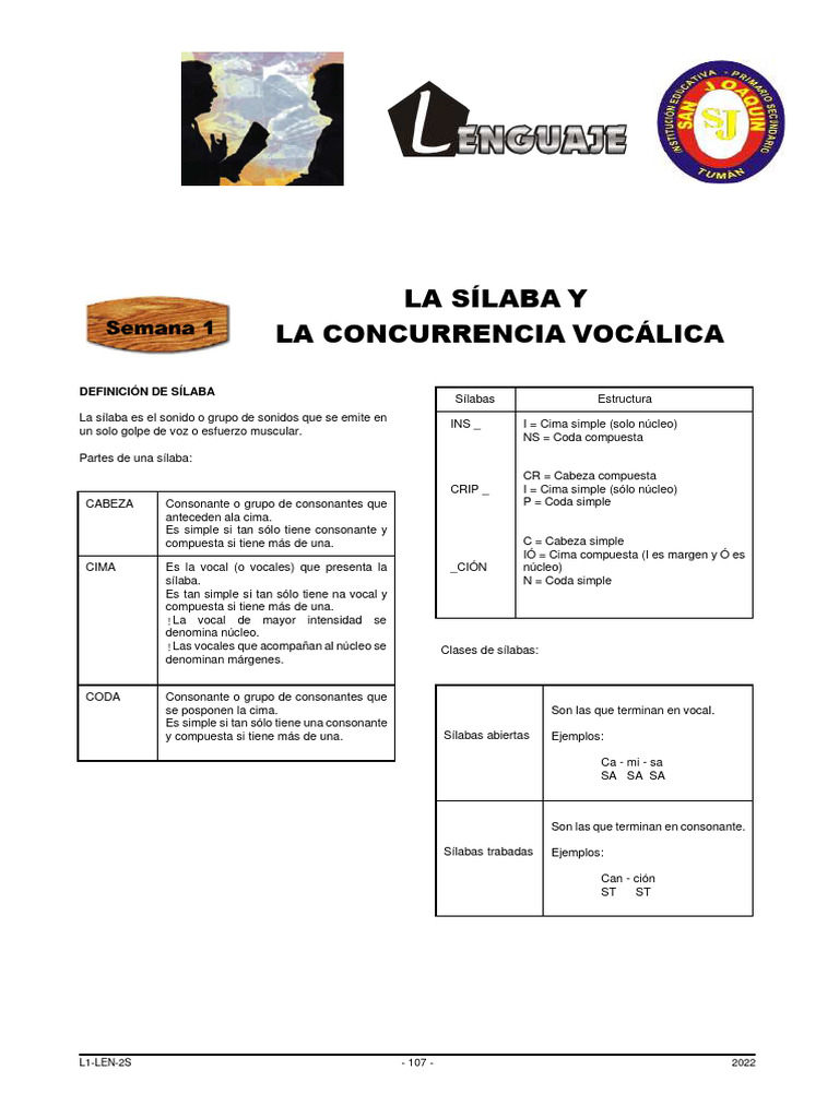 Com. Eba 1° - 2° | PDF | Vocal | Sílaba