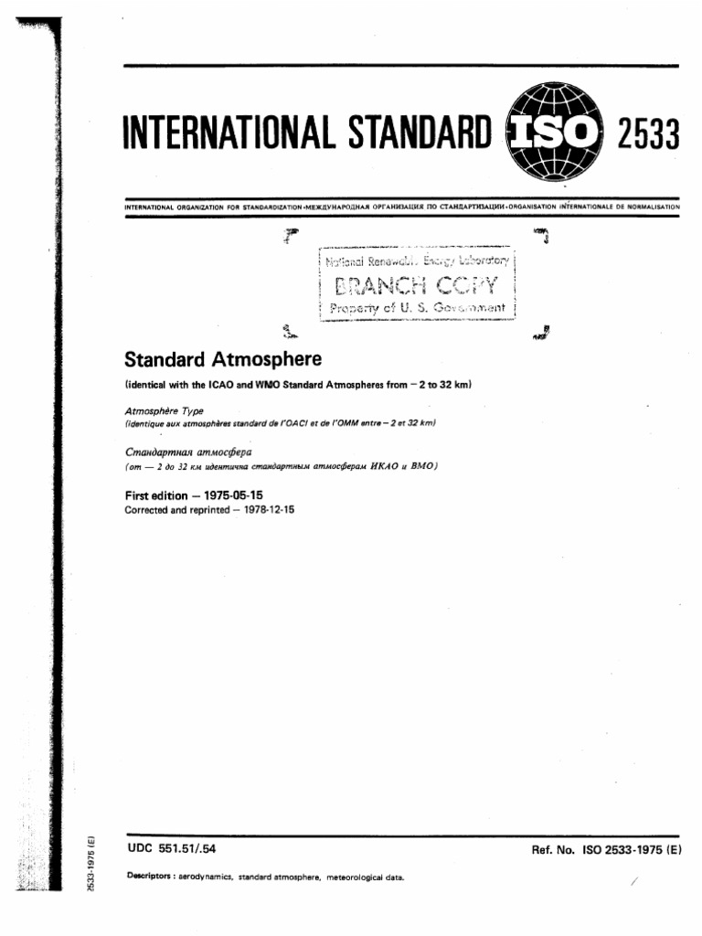 Iso 2533 1975 | PDF