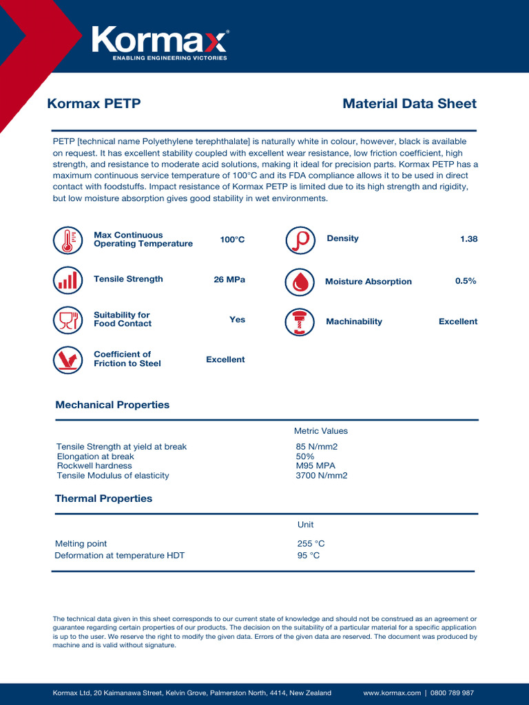 PETP Data Sheet Updated 6 - 10 | PDF | Strength Of Materials | Ultimate ...