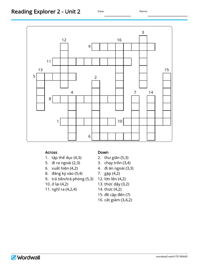 English For Everyone 3 Unit 9 Crossword | PDF