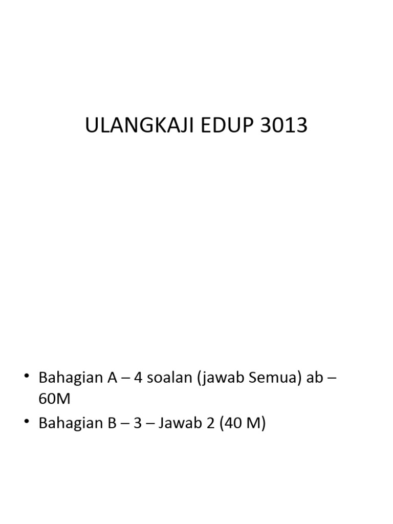 Ulangkaji Exam Edup 3013 | PDF