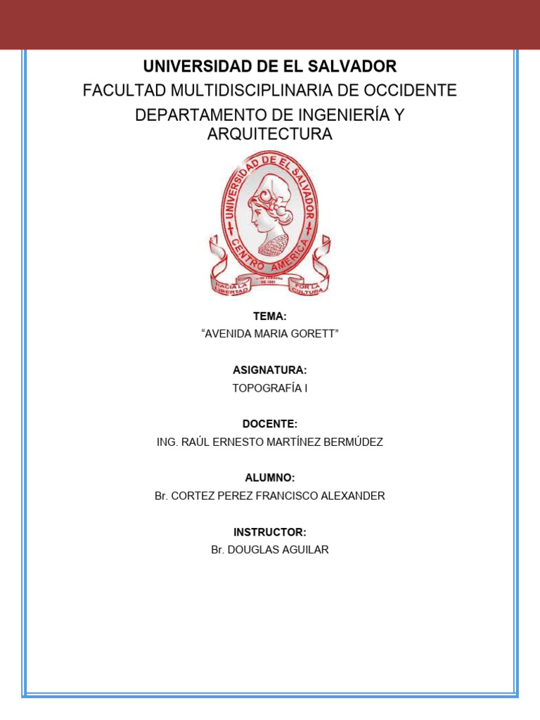 Elevaciones y Cálculos de Avenida María Gorett | PDF | Métodos y ...